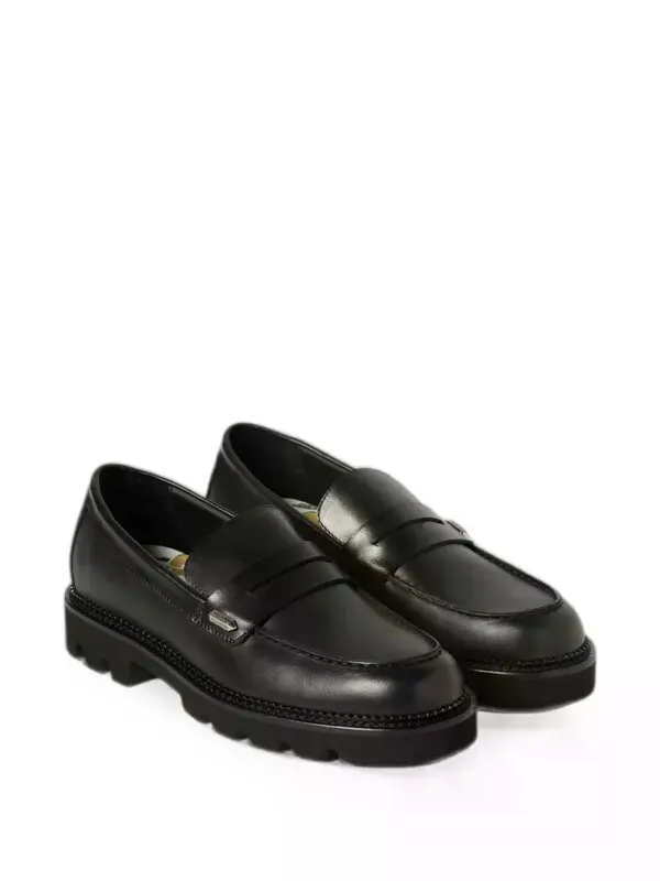 COLLEGIUM Cleated-sole Leather Loafers