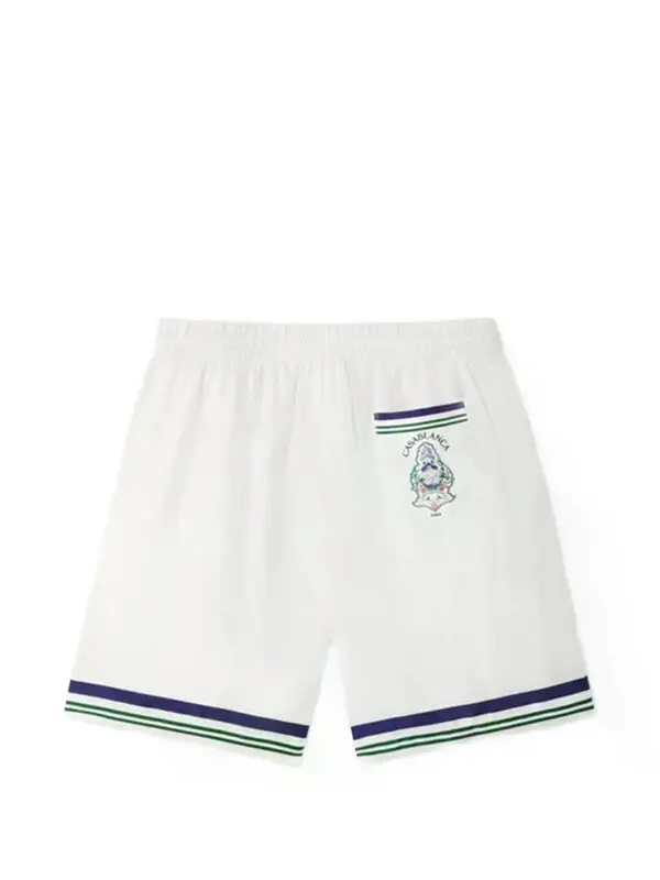 Casablanca Hotel Emblem Silk Shorts