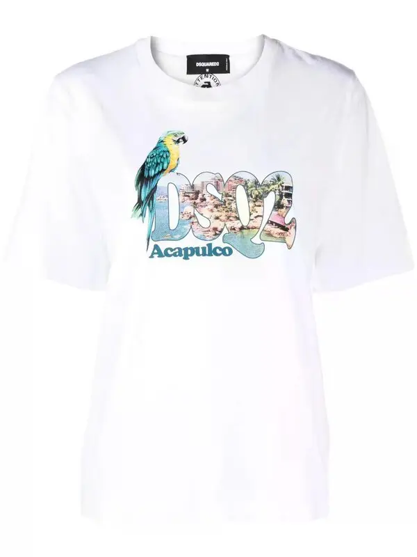 Dsquared2 Graphic Print Cotton T-shirt - White