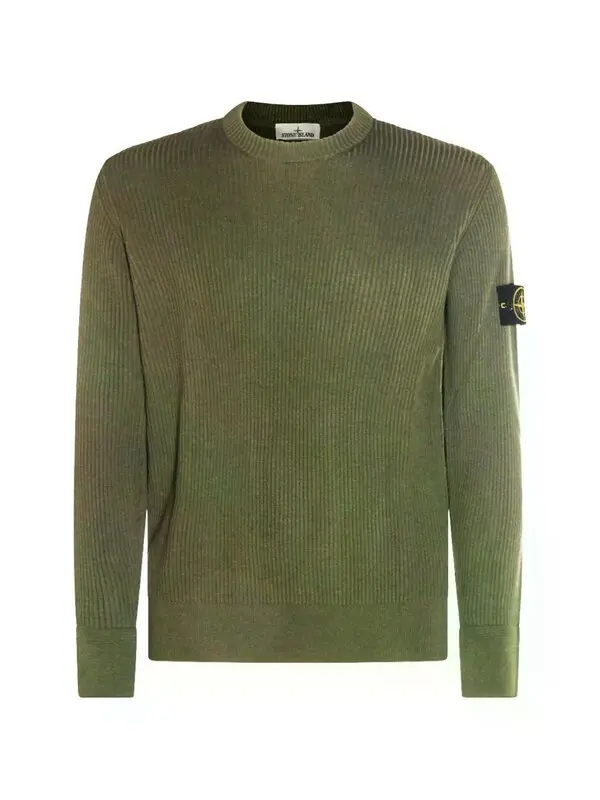 Stone Island Ribbed Logo Patch Sweater