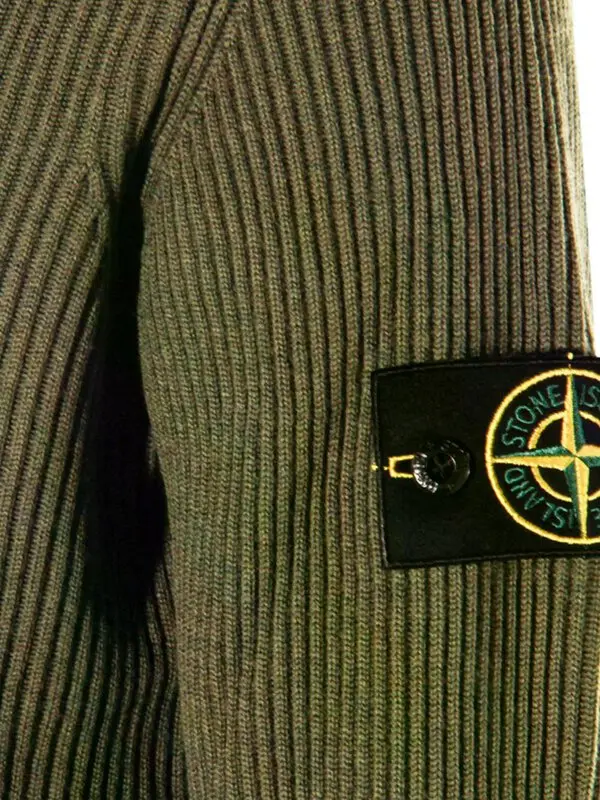 Stone Island Ribbed Logo Patch Sweater