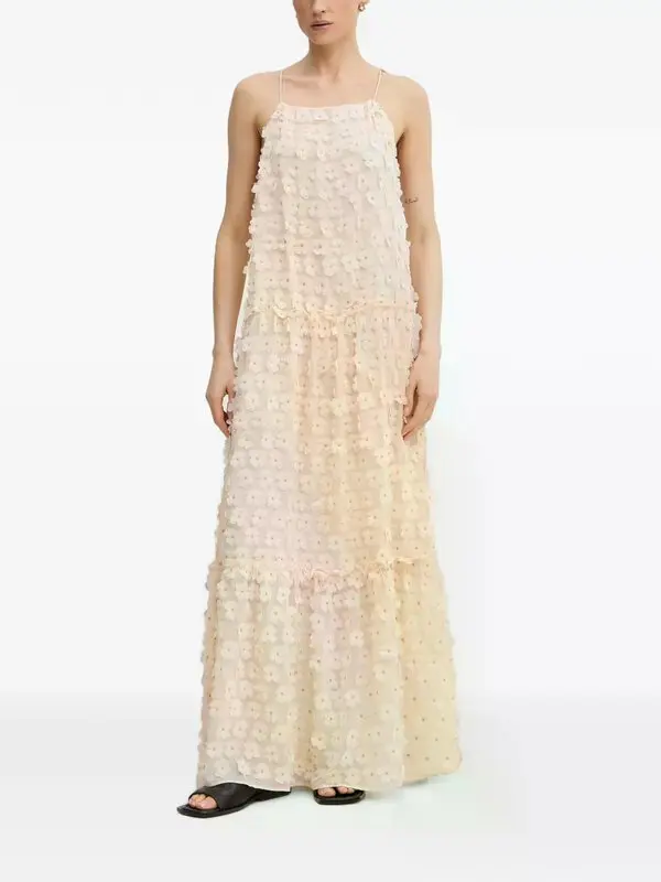 Munthe Bohdana Maxi Dress With Floral Appliqu