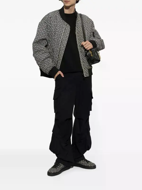Balmain Geometric Print Bomber Jacket