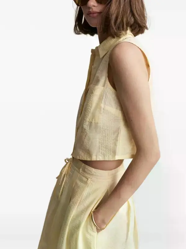 HEVRON Katja Plaid-pattern Sleeveless Shirt