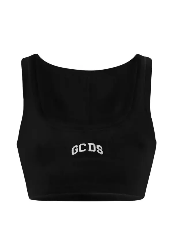 Gcds Ribbed Scoop Neck Cropped Sleeveless Top