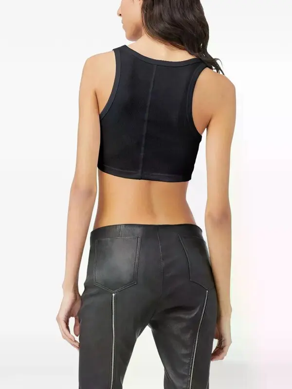 Gcds Ribbed Scoop Neck Cropped Sleeveless Top