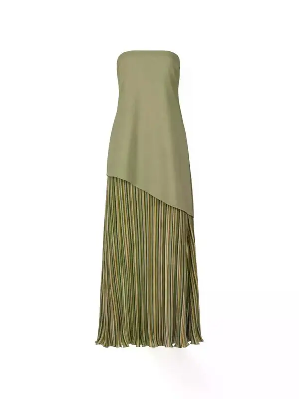 BAOBAB Carla Strapless Pleated Maxi Dress - Green