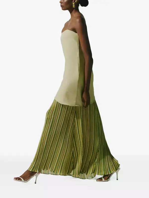 BAOBAB Carla Strapless Pleated Maxi Dress - Green