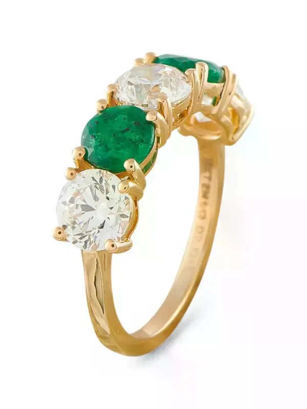 LB EXCLUSIVE 18k Yellow Diamond And Emerald Five-stone Ring - Gold