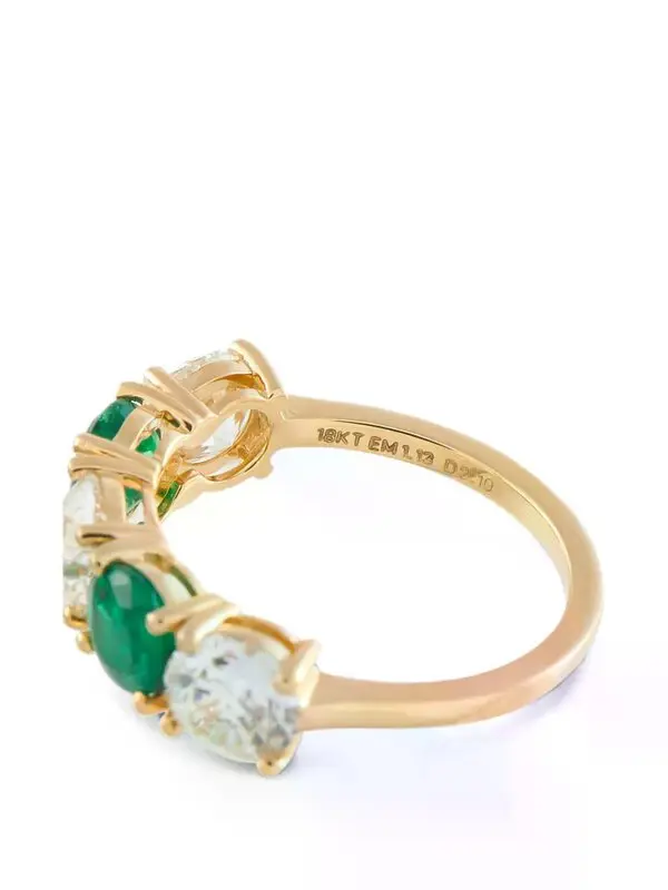 LB EXCLUSIVE 18k Yellow Diamond And Emerald Five-stone Ring