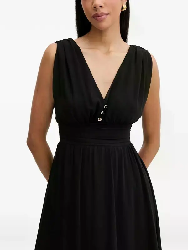 MORGAN Button-detail Ruched Mini Dress