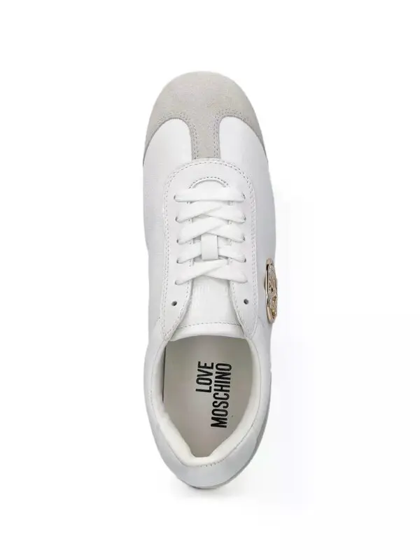 Moschino Logo Plaque Suede Panel Sneakers