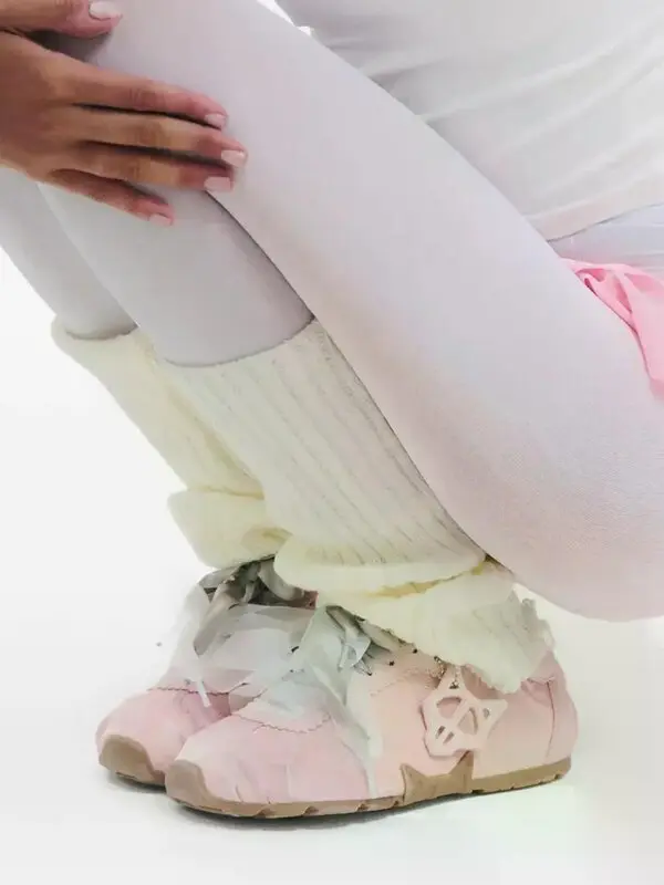NAKED WOLFE Satin Bow Embellished Sneakers