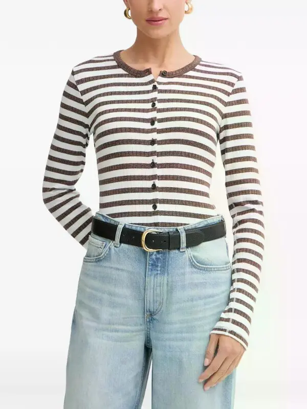 Rag & Bone Striped Ribbed-knit Cardigan