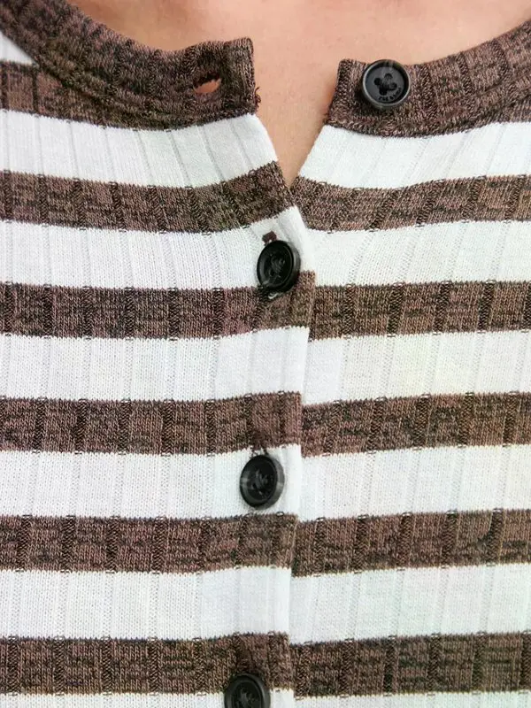 Rag & Bone Striped Ribbed-knit Cardigan