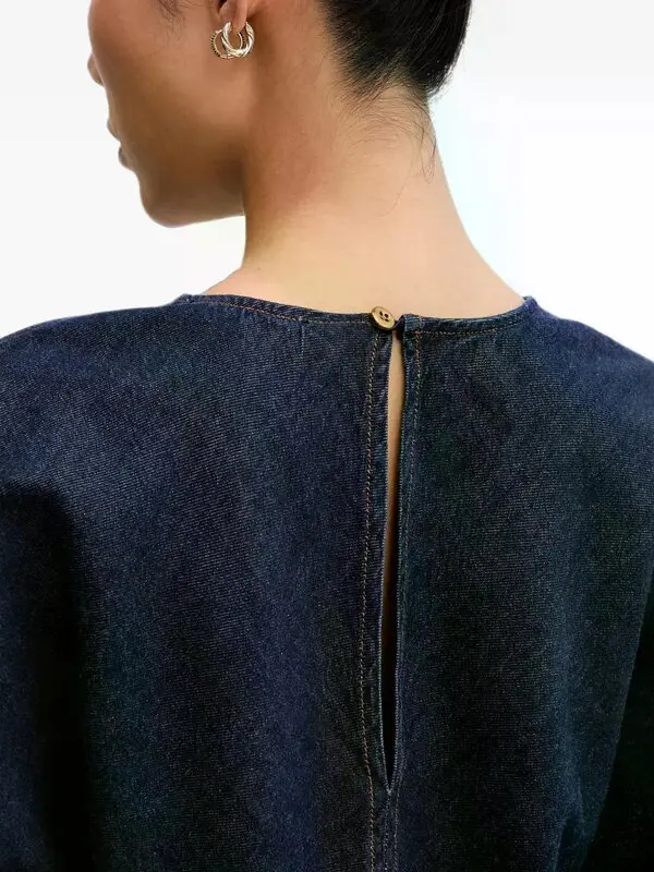 Rag & Bone Laura Drawstring-sleeve Denim Top