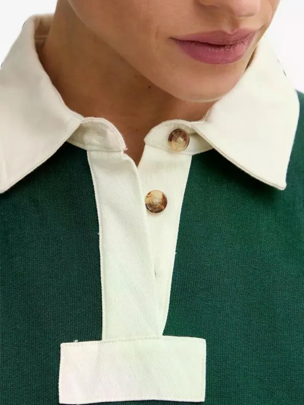Rag & Bone Contrast Collar Polo Sweatshirt