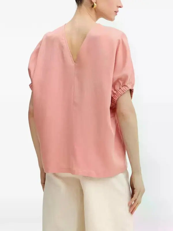TRUSSARDI Crewneck Blouse With Short Sleeves And Elasticated Cuffs