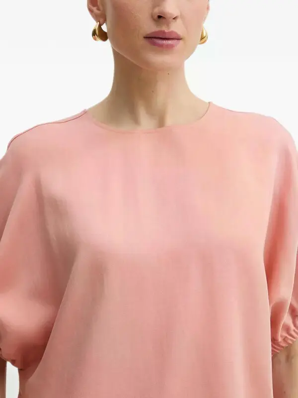 TRUSSARDI Crewneck Blouse With Short Sleeves And Elasticated Cuffs