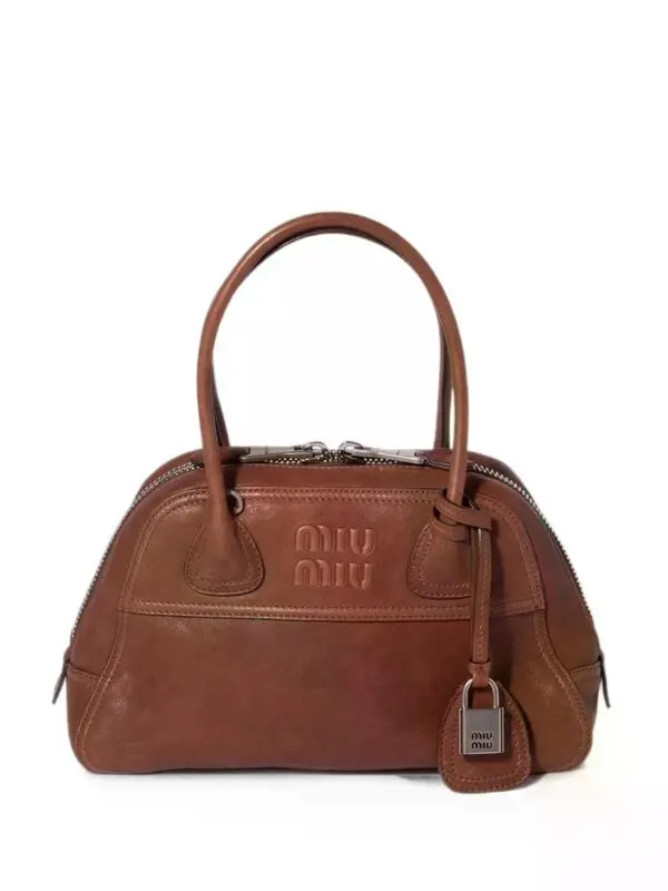 Miu Miu Vivant Nappa Leather Bag - Brown