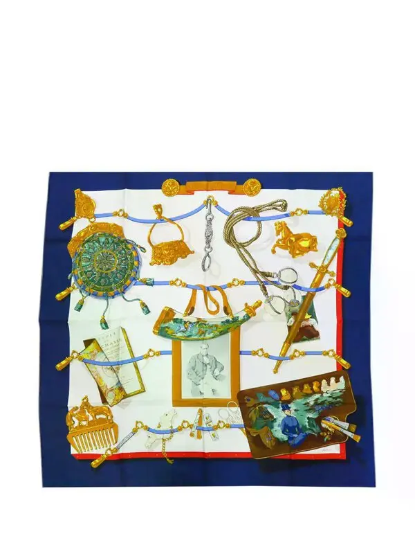 Hermès 1980-2010 Memoire D Silk Scarf 90 Scarves - Blue