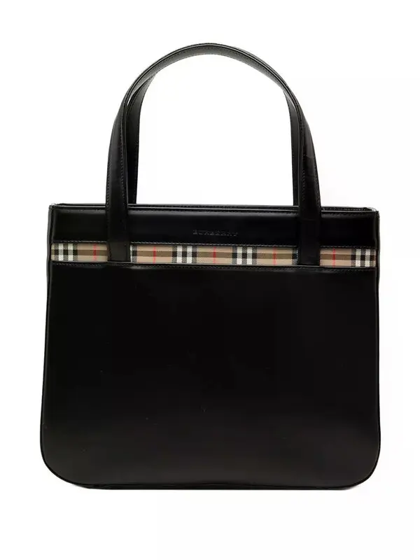 Burberry Leather Handbag With House Check Trim
