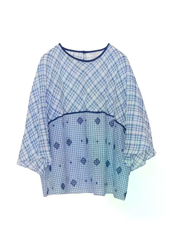 ANTIPAST Check-print Blouse With Embroidered Detail