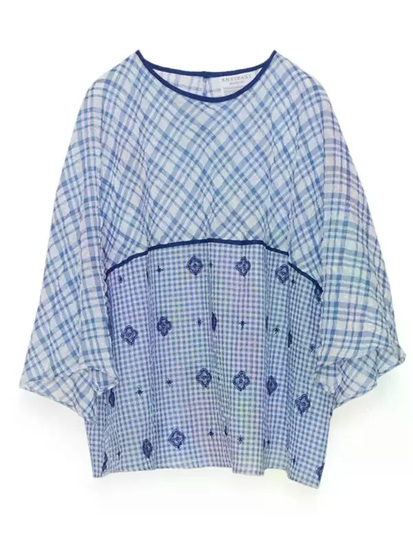 ANTIPAST Check-print Blouse With Embroidered Detail