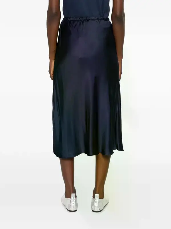 Kenzo Drawstring Waist Logo Plaque Midi Skirt