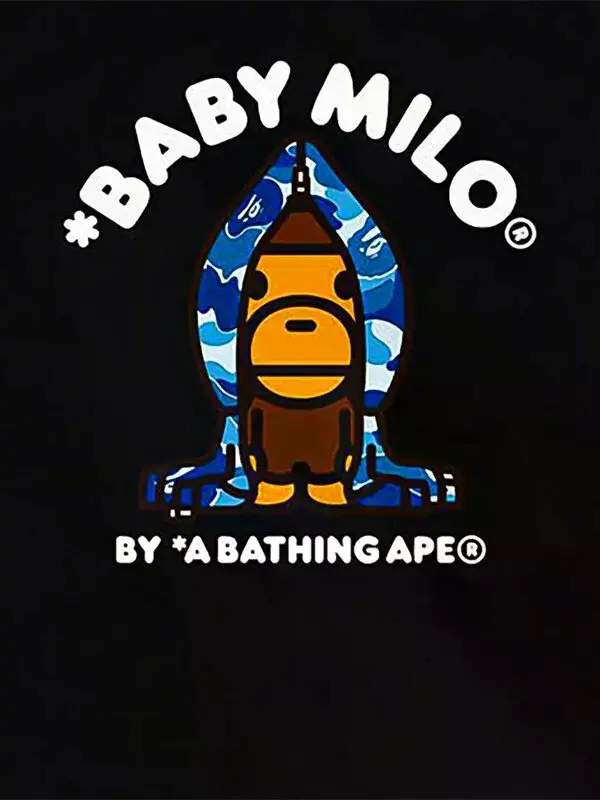 A BATHING APE Baby Milo Camo-print T-shirt - Black