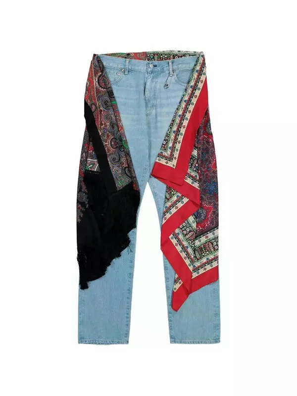 Junya Watanabe Paisley-print Bandana-panel Jeans