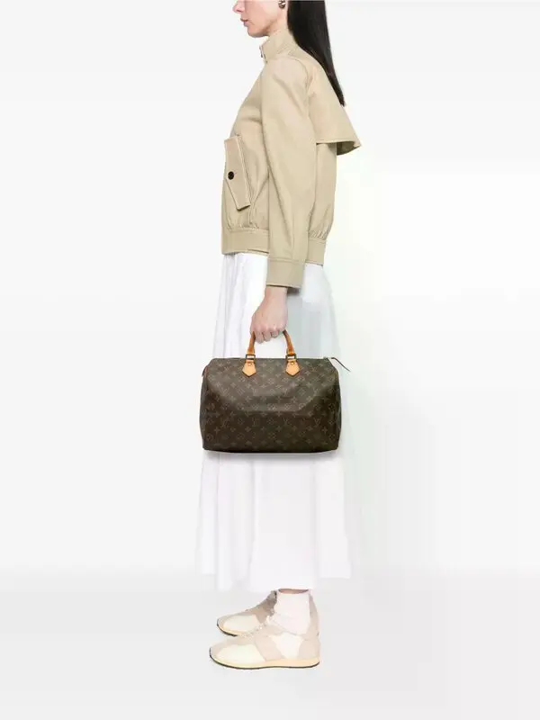 LOUIS VUITTON Monogram Speedy 35 Boston Bag - Brown