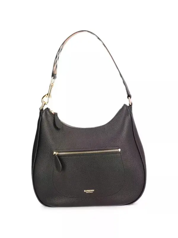 Burberry Grained Leather Shoulder Bag - Black