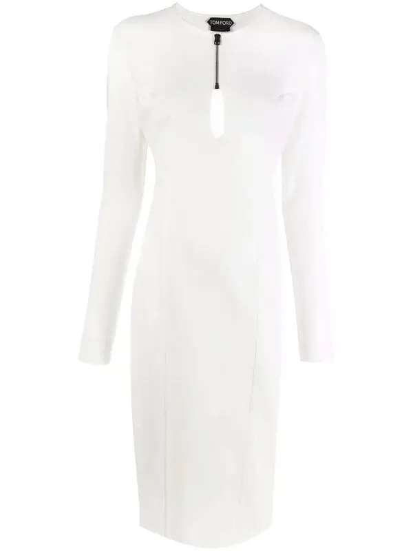 TOM FORD Keyhole Detail Midi Dress