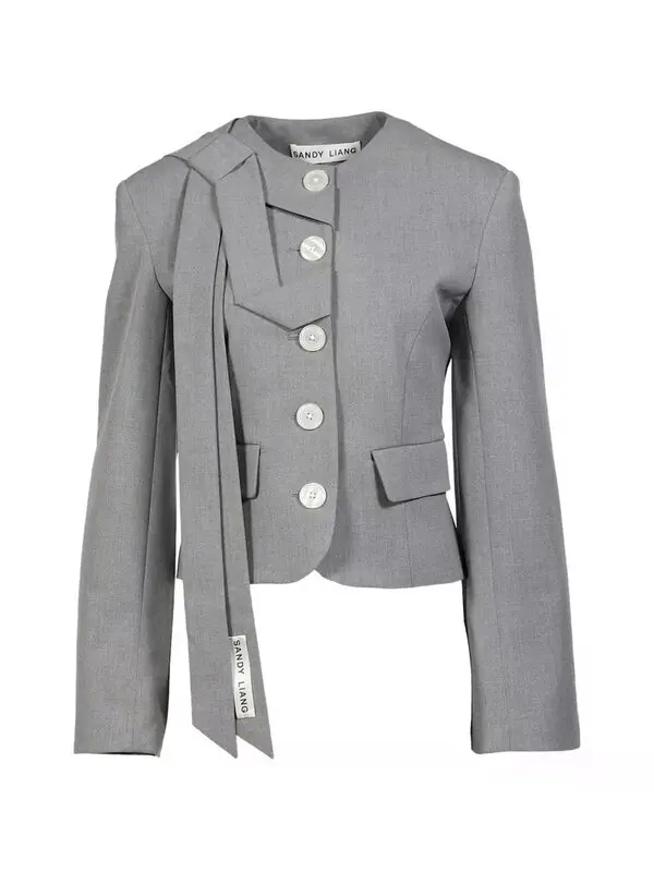 Sandy Liang Briar Bow-detail Single-breasted Jacket