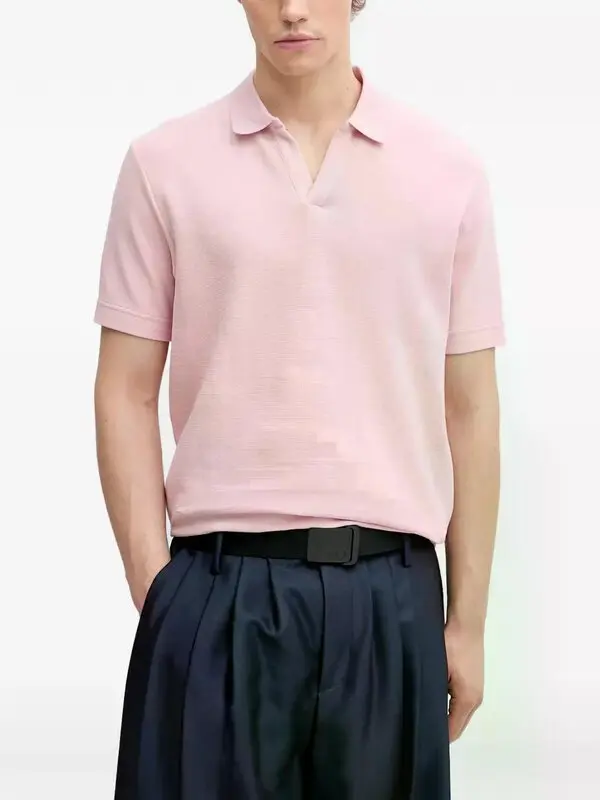 Marc O'polo Piqué-weave Short-sleeve T-shirt - Pink