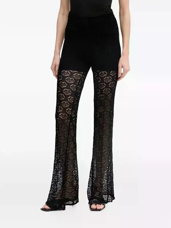 SILVIAN HEACH Lace Knit Flared Trousers