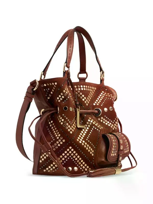 LANCEL Medium Premier Flirt Studded Bucket Bag - Brown