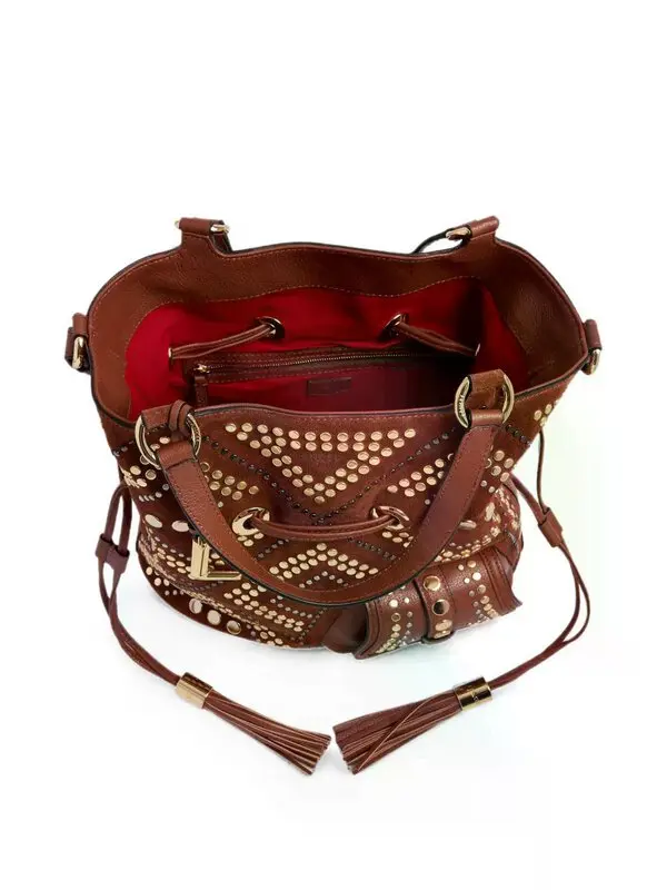 LANCEL Medium Premier Flirt Studded Bucket Bag - Brown