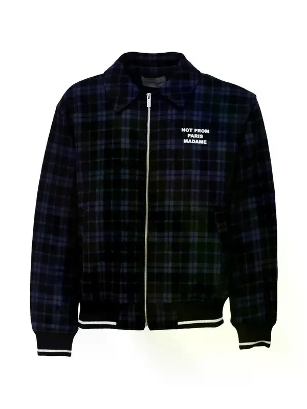 Drole De Monsieur Plaid Zip-up Jacket
