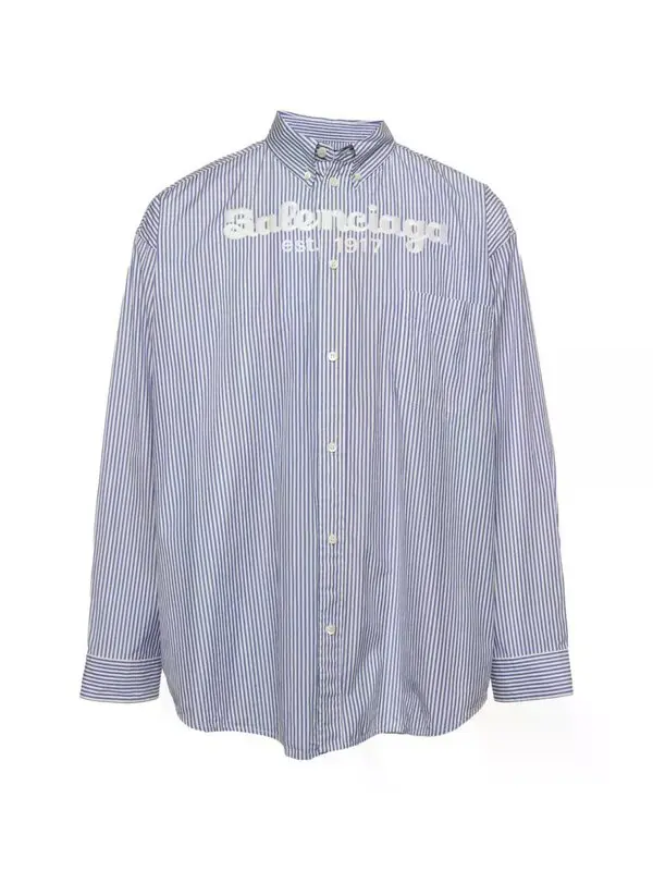 Balenciaga Striped Logo-embroidered Shirt