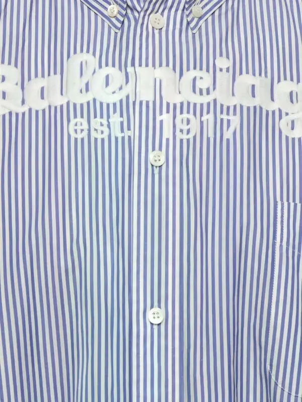 Balenciaga Striped Logo-embroidered Shirt