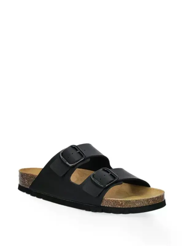 DR. SCHOLL'S SHOES Double Buckle Fastening Slides - Black