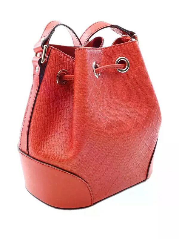 Gucci Diamante Leather Bucket Bag - Red