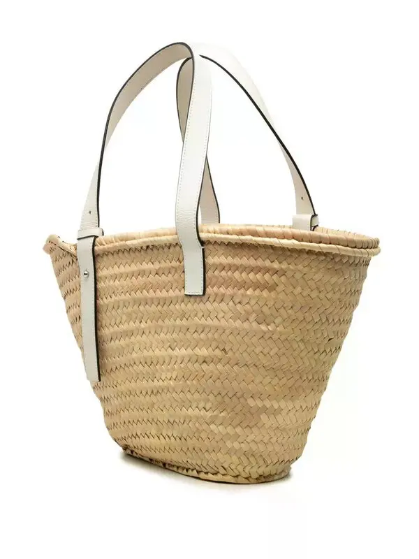 Loewe Raffia Anagram Basket Tote Bag - White