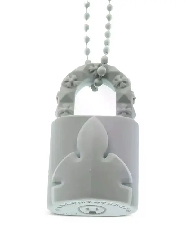 Chrome Hearts Silichrome Necklace With Padlock Pendant - White