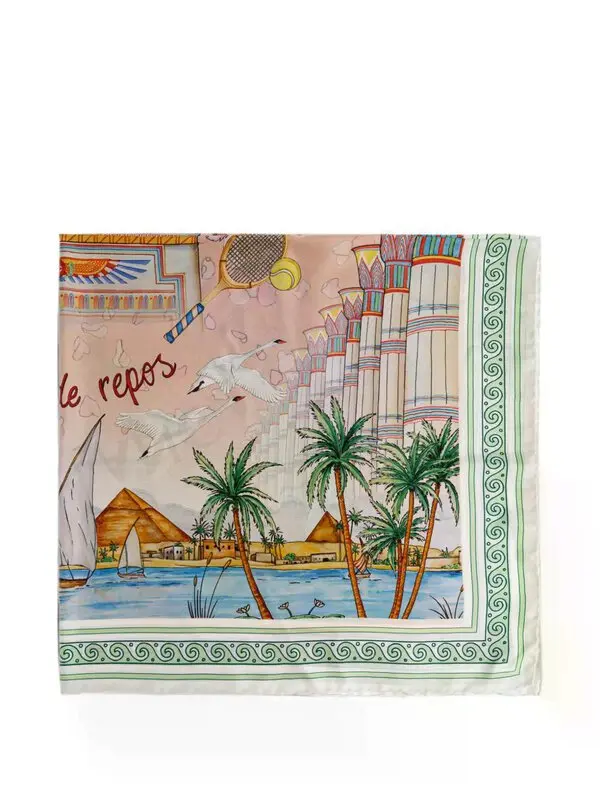 Casablanca Graphic-print Silk Scarf - Pink