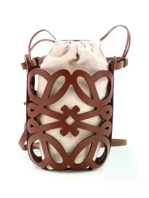Loewe Anagram Drawstring Crossbody Bag - Brown