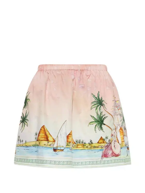 Casablanca Graphic Print Mini Skirt
