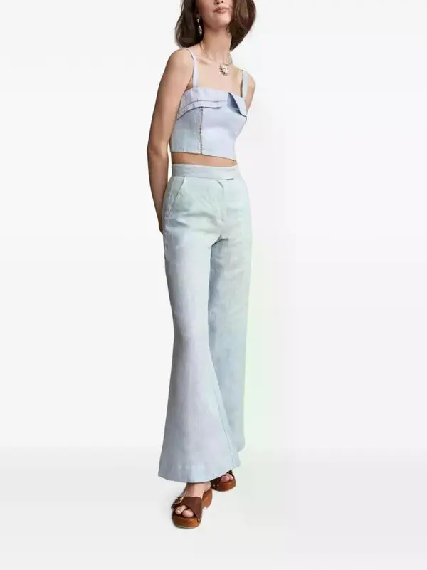 HEVRON Capri High-waisted Flared Trousers